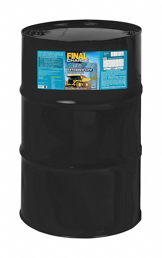 Antifreeze Coolant, 55 gal, Drum, Dilution Ratio : RTU, -34° Freezing ...