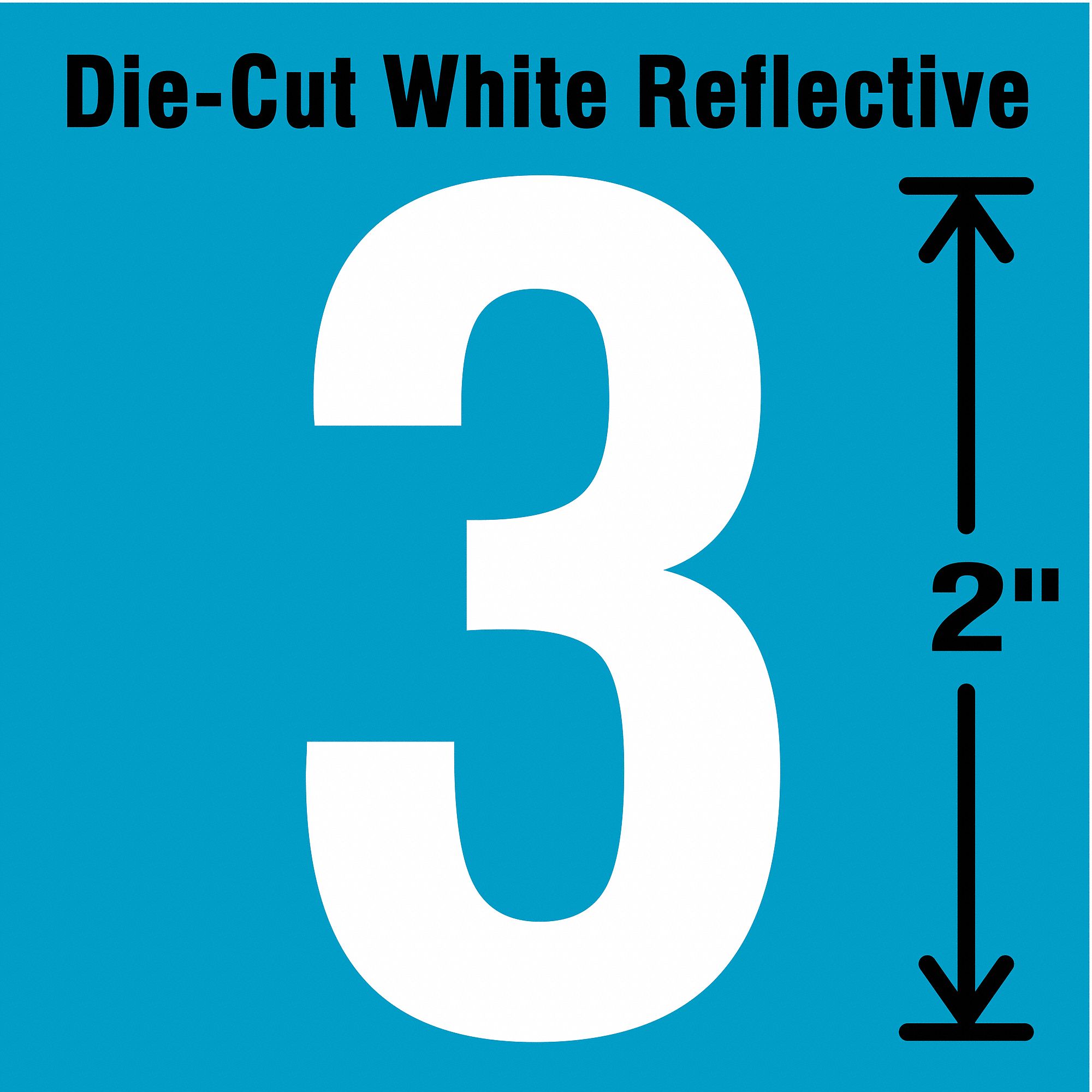 2 in Character Ht, Indoor/Outdoor, Reflective Number Label - 41P971|DWR ...