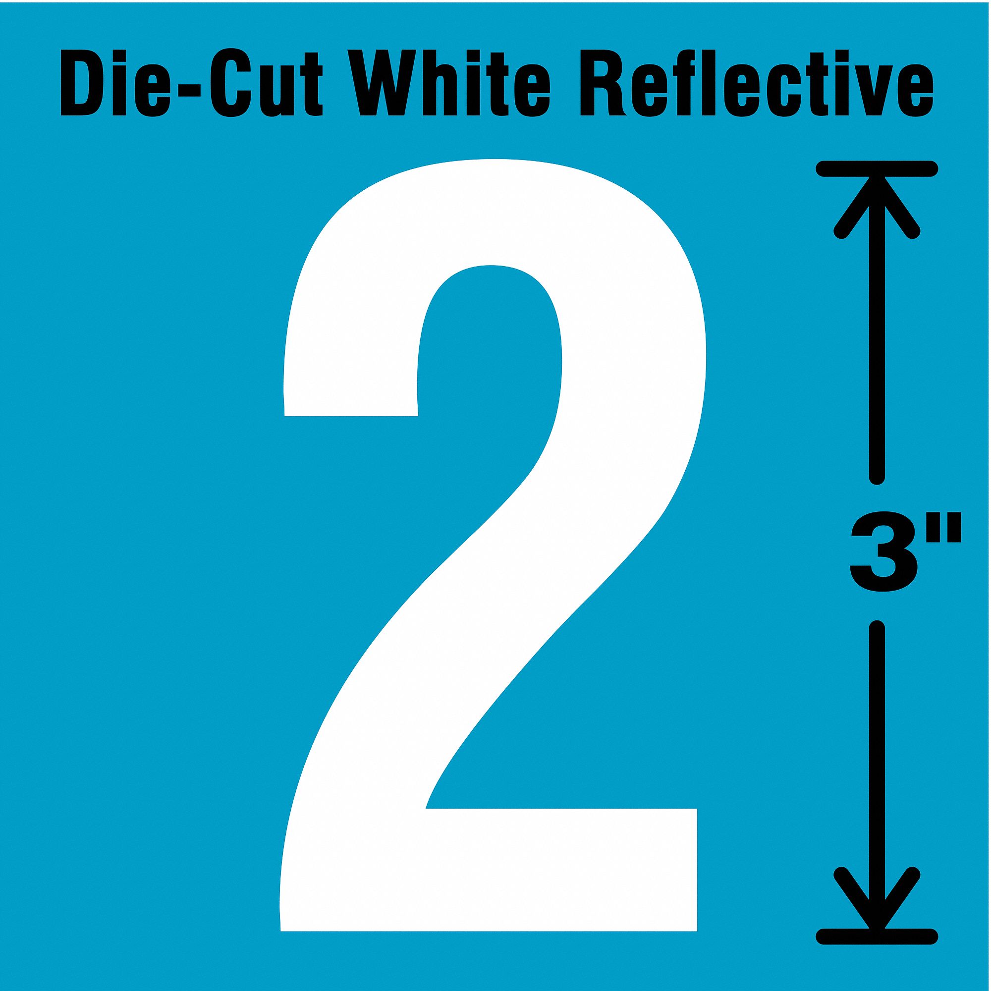 3 in Character Ht, Indoor/Outdoor, Reflective Number Label - 41R007|DWR ...