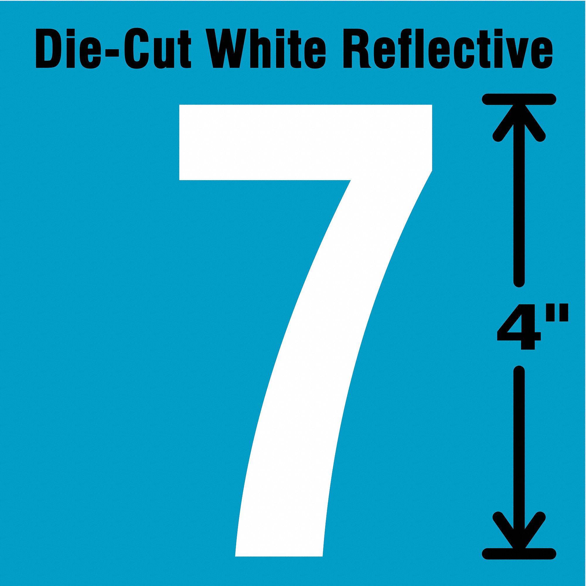 4 in Character Ht, Indoor/Outdoor, Reflective Number Label - 41R048|DWR ...