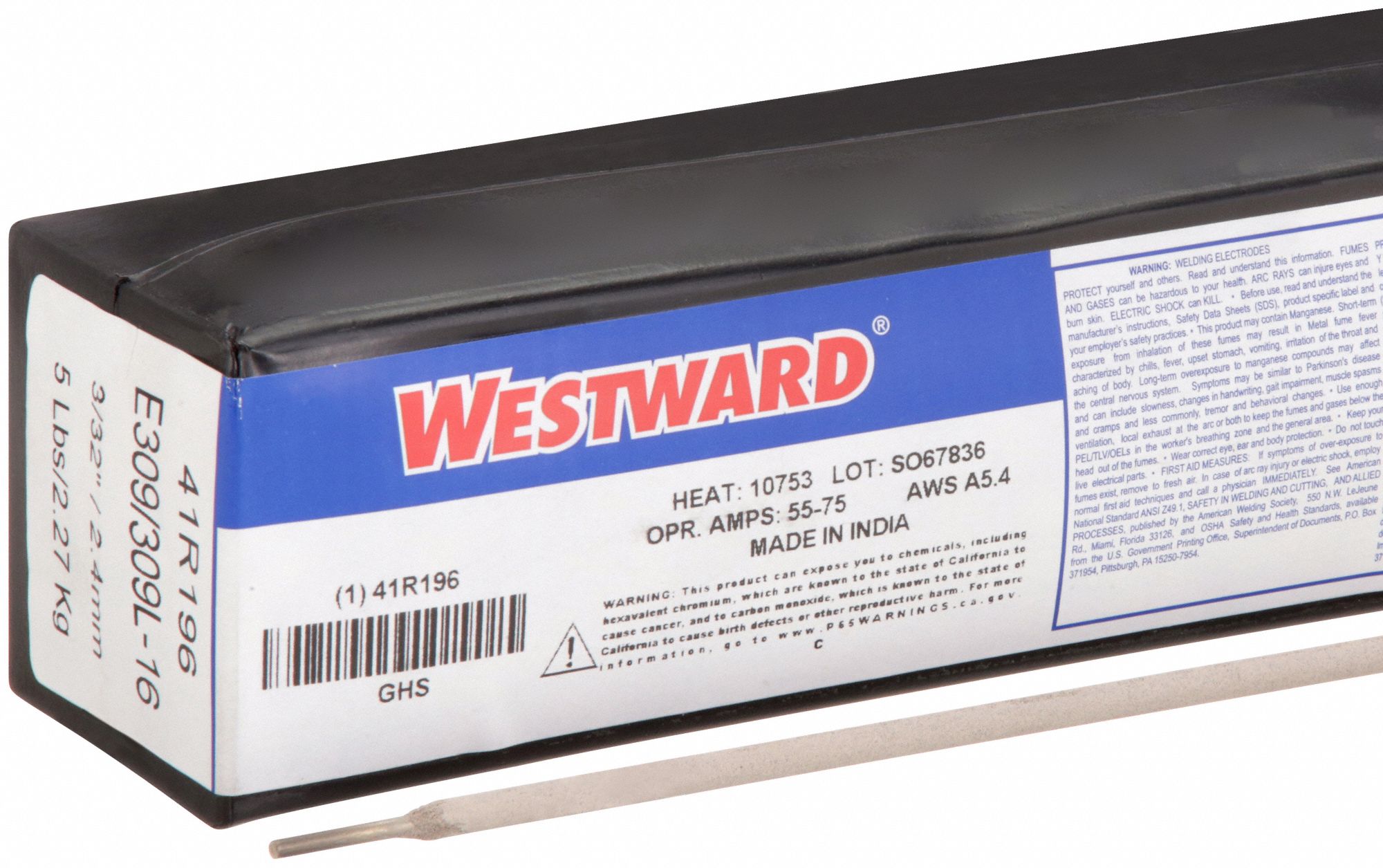 WESTWARD Barra Electrodo,Acero Inoxidable,5 lb. - Electrodos Fijos ...