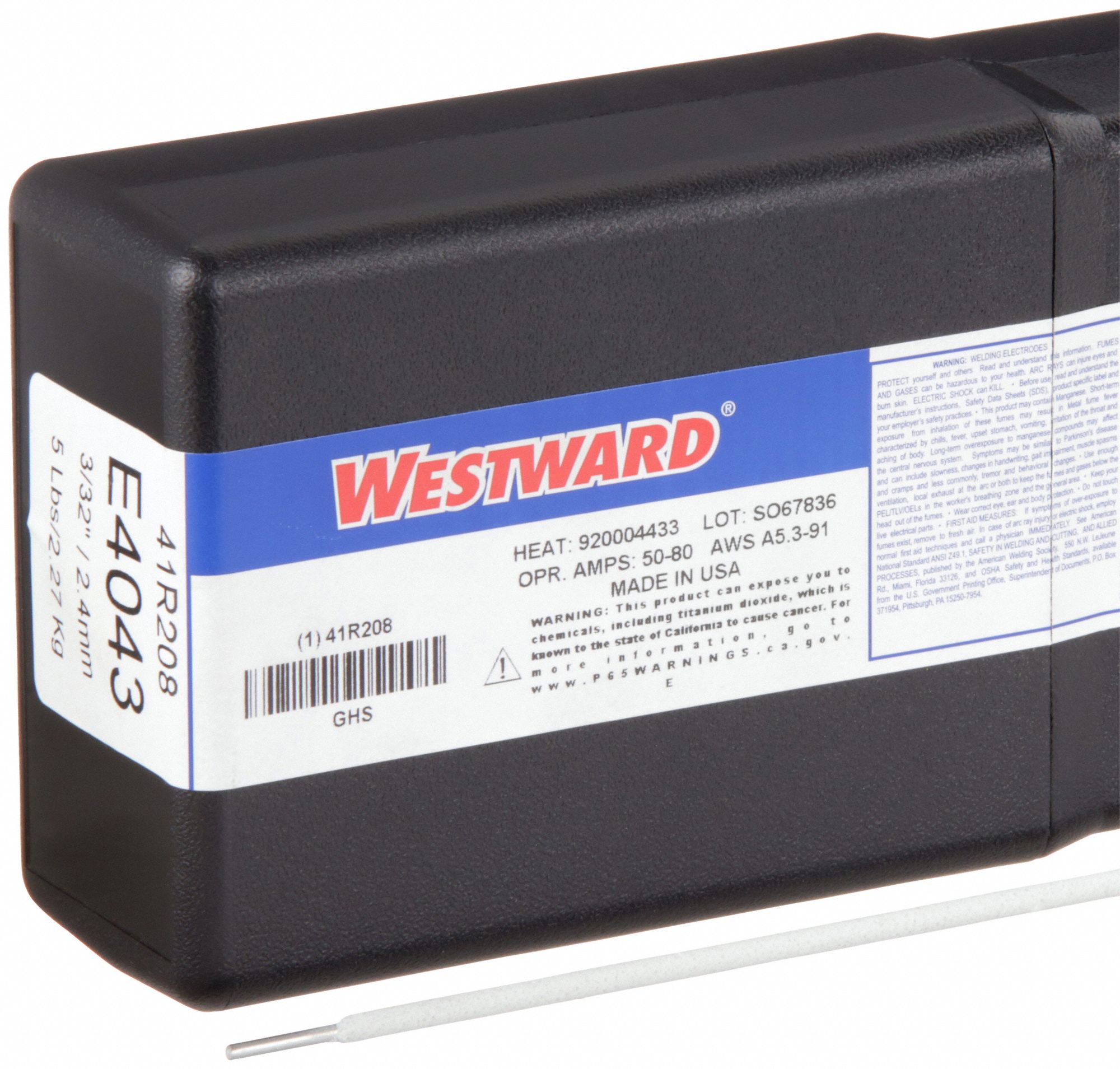 WESTWARD, Aluminum, E4043, Stick Electrode - 41R208|41R208 - Grainger