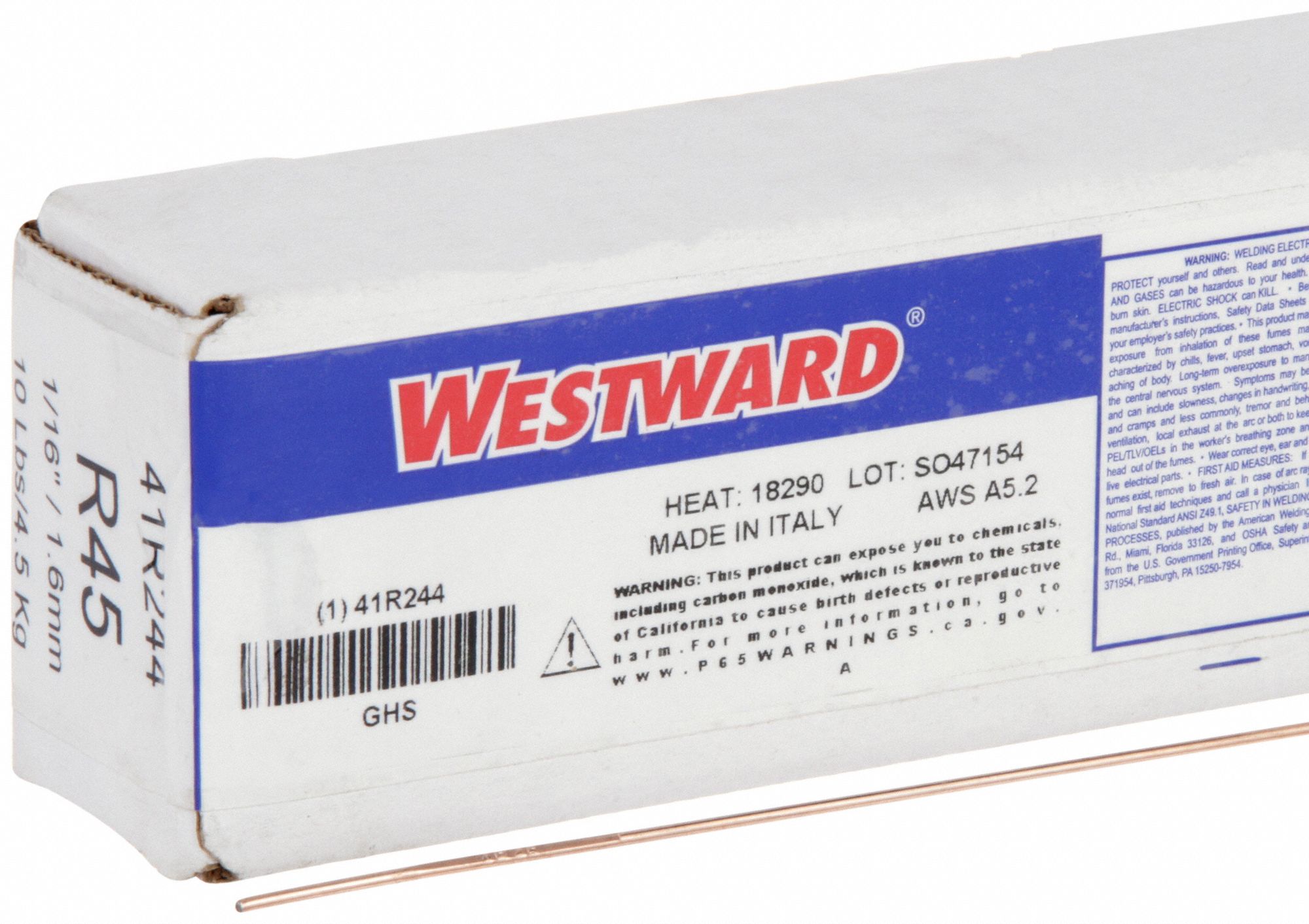WESTWARD, Carbon Steel, R45, Gas Welding Rod - 41R244|41R244 - Grainger
