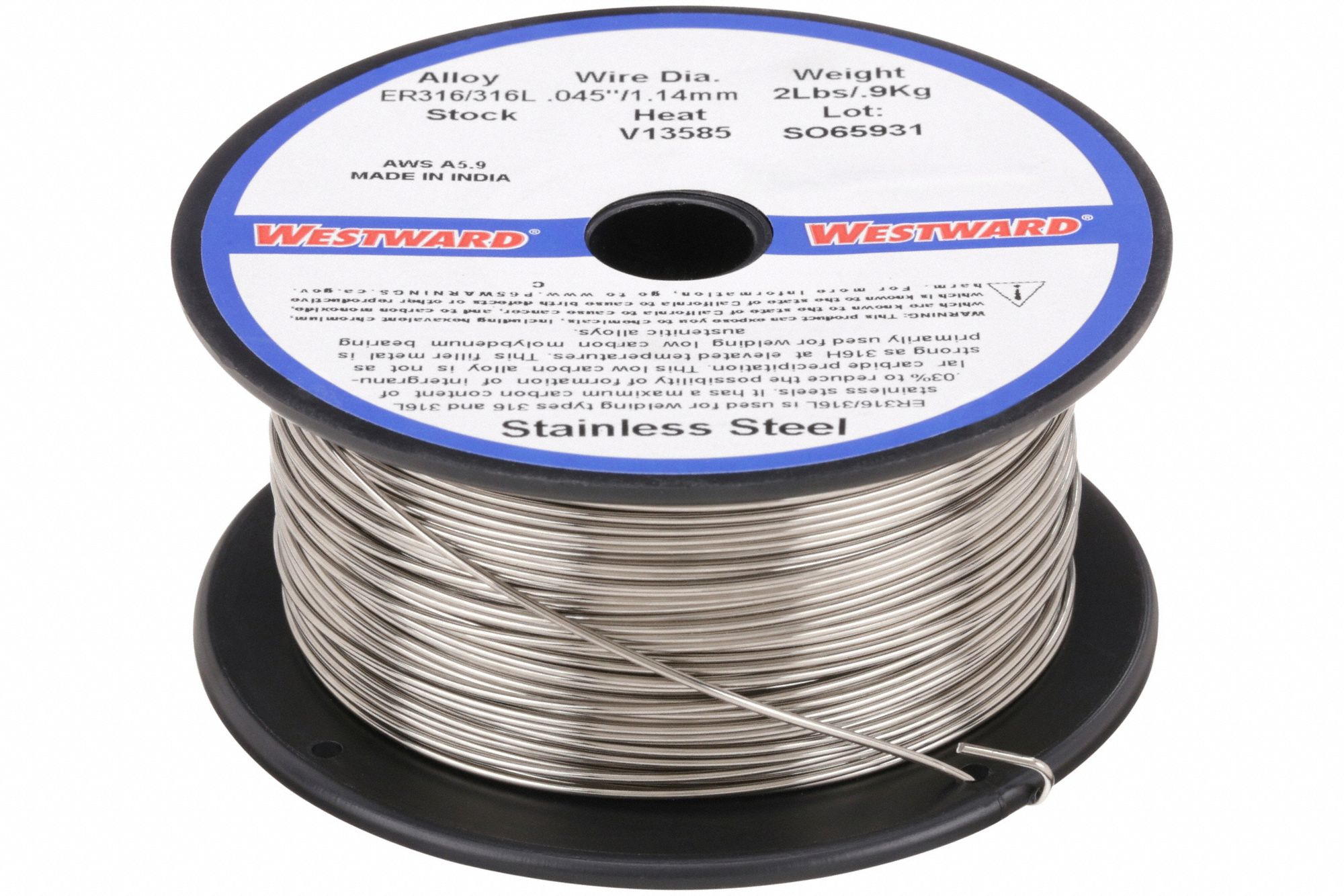 WESTWARD, Stainless Steel, ER316/316L, MIG Welding Wire - 41R288|41R288 ...