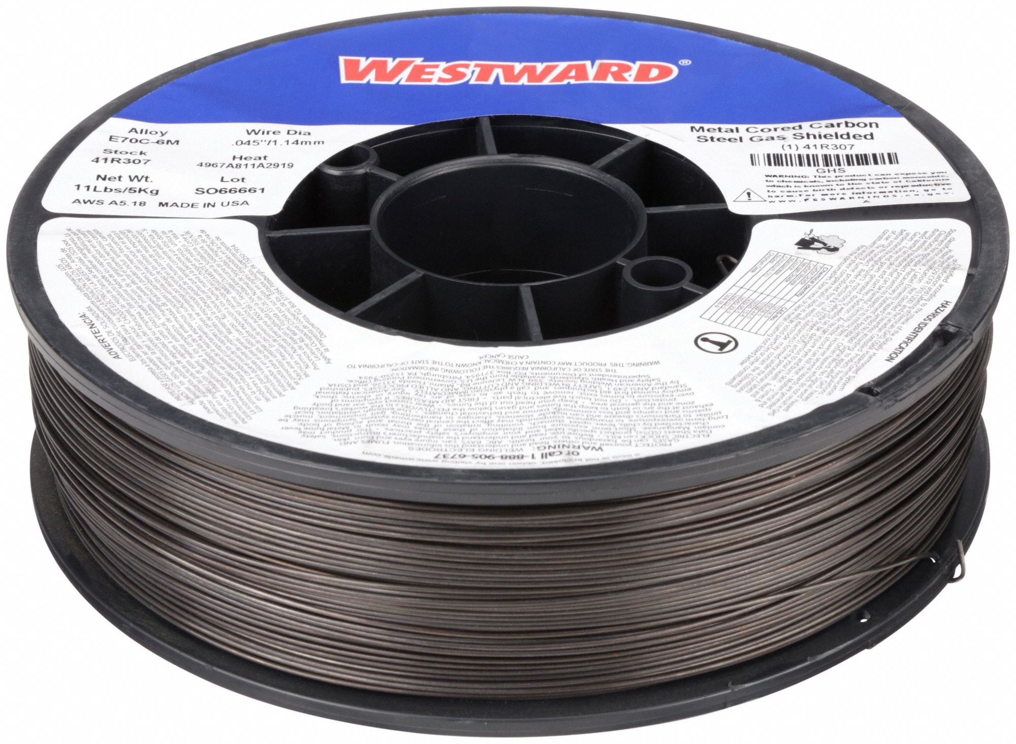 WESTWARD, Carbon Steel, E70C-6M, Metal-Cored Welding Wire - 41R307 ...