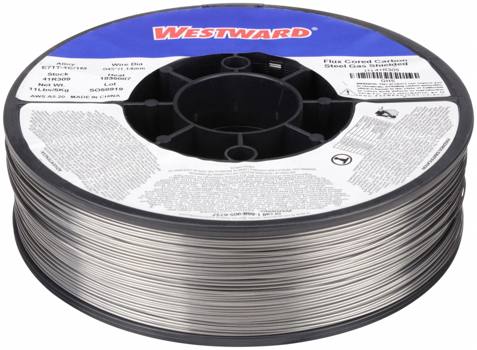 WESTWARD, Carbon Steel, E71T-1C/M, Flux-Cored Welding Wire - 41R309 ...
