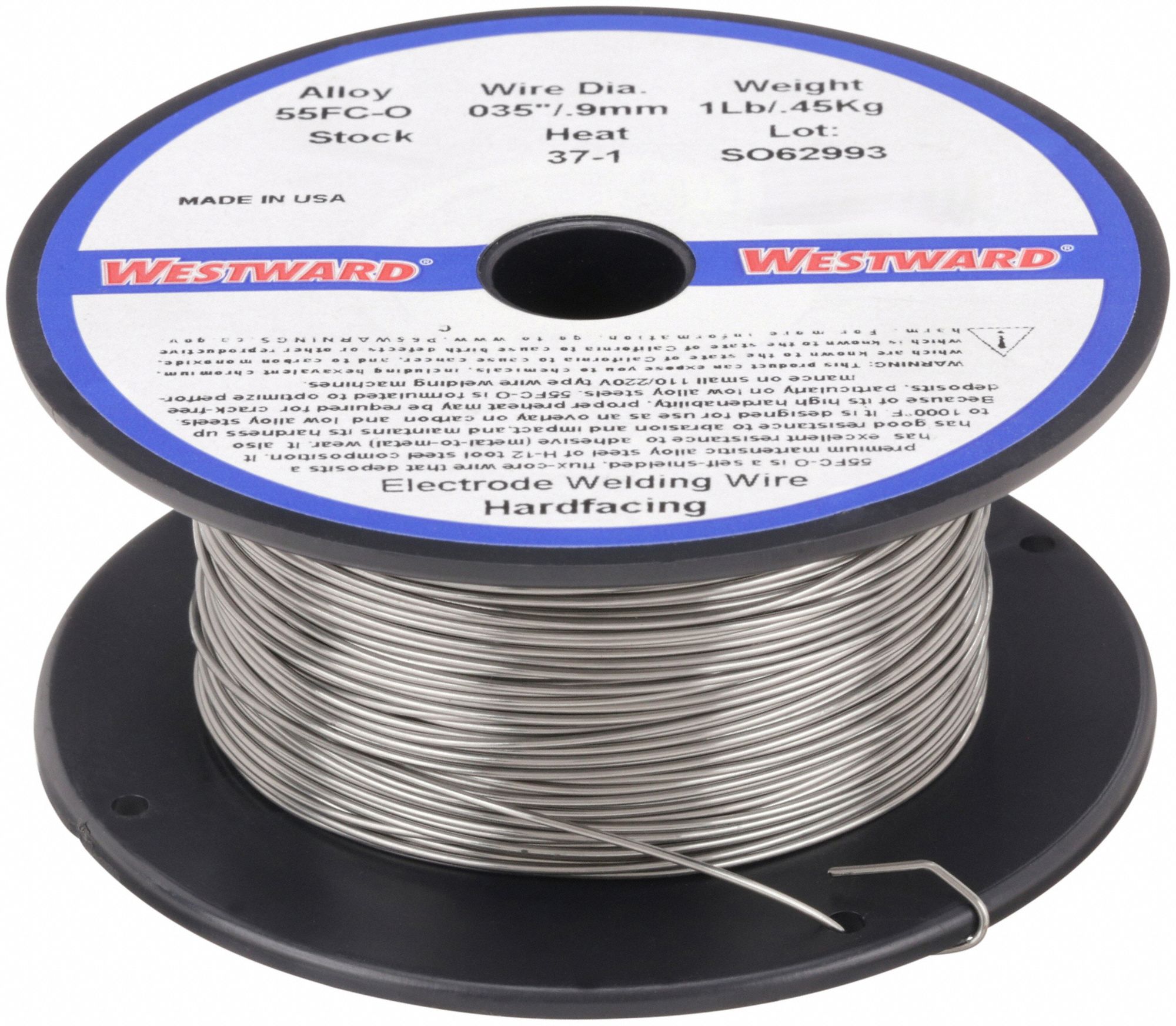 WESTWARD, 55FC-O, 0.035 in, Hardfacing Flux-Cored Wire - 41R329|41R329 ...