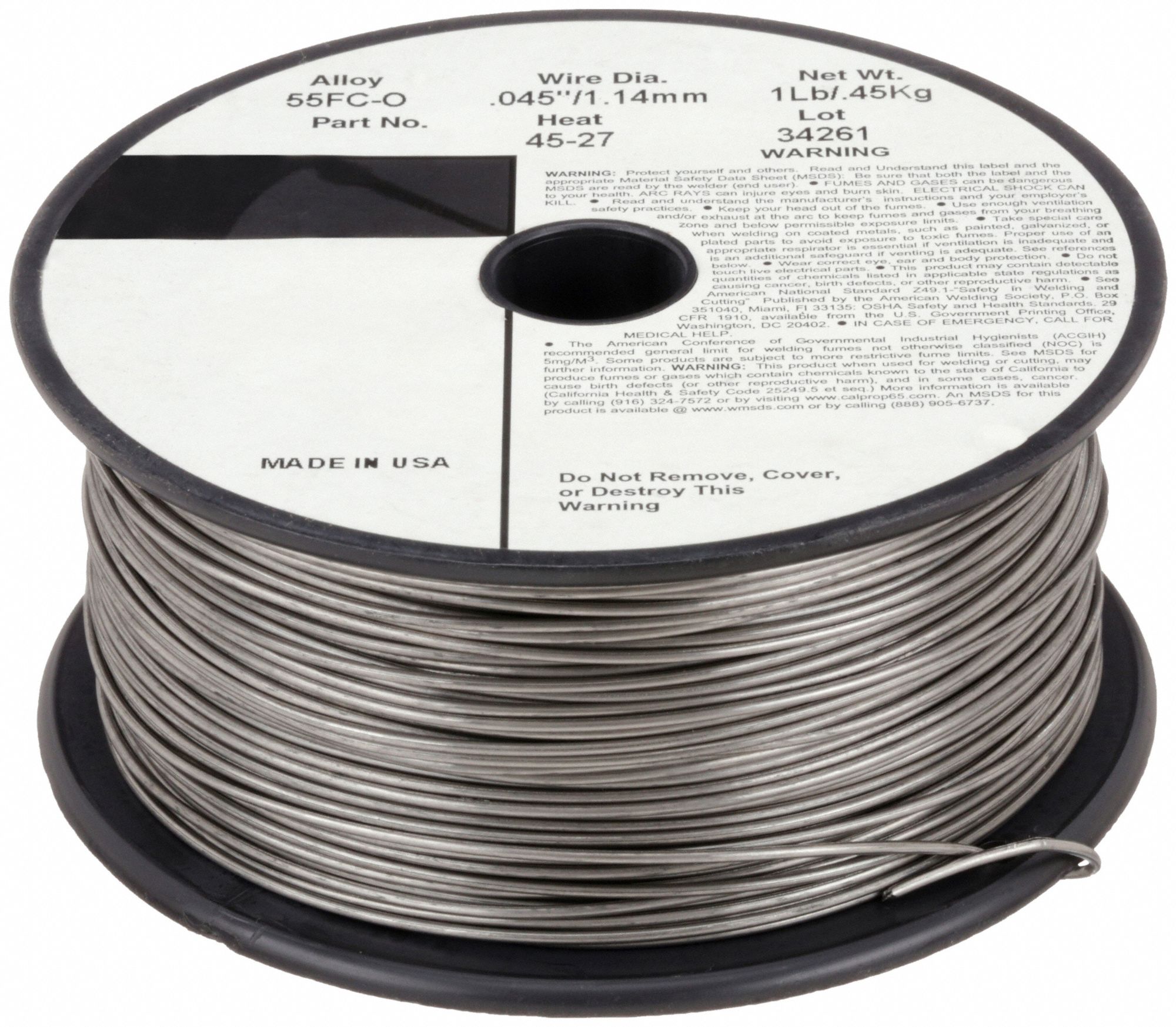 WESTWARD, 55FC-O, 0.045 in, Hardfacing Flux-Cored Wire - 41R331|41R331 ...
