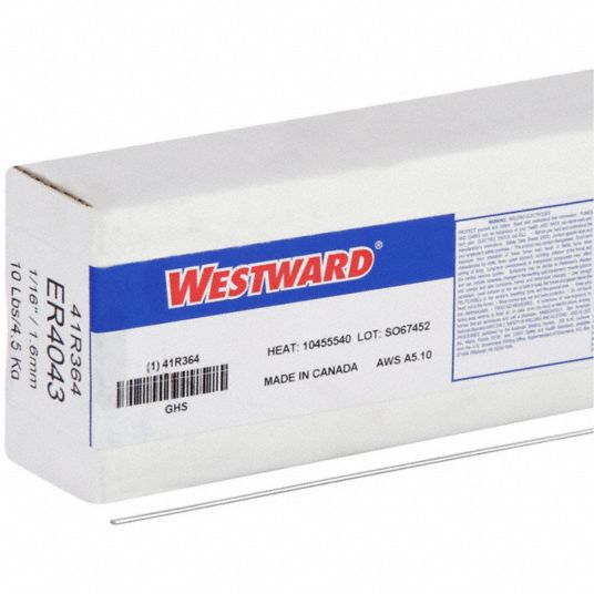 WESTWARD, Aluminum, ER4043, TIG Welding Rod - 41R364|41R364 - Grainger