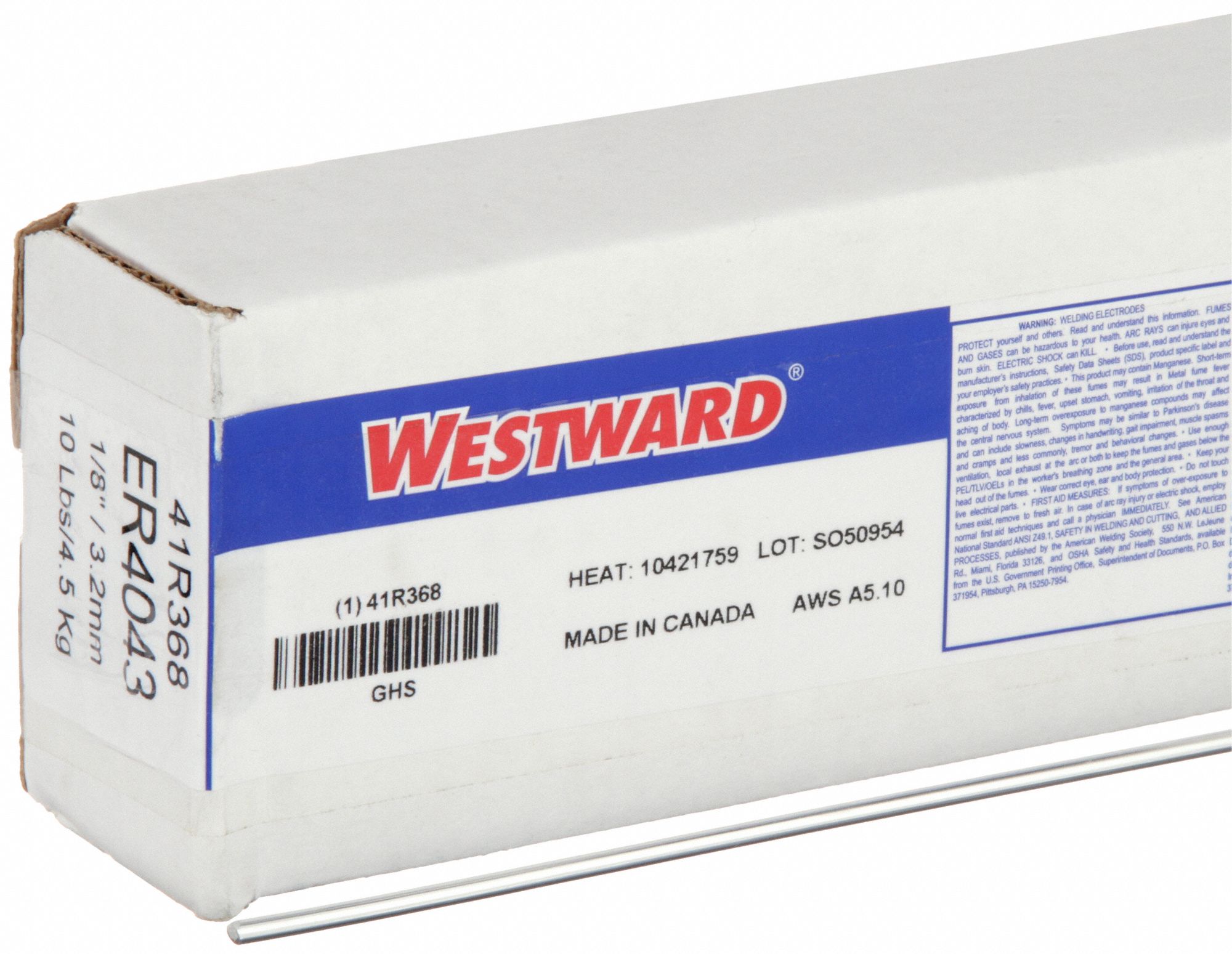 WESTWARD, Aluminum, ER4043, TIG Welding Rod - 41R368|41R368 - Grainger