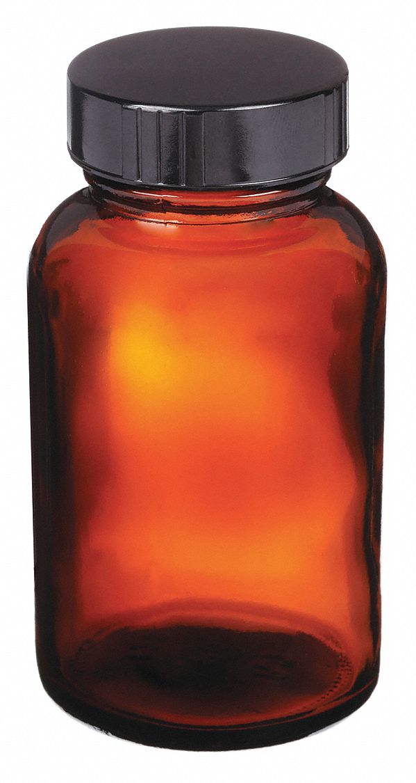 Glass, 120 mL Capacity - mL, Packer Bottle - 41U277|GLC-02196 - Grainger