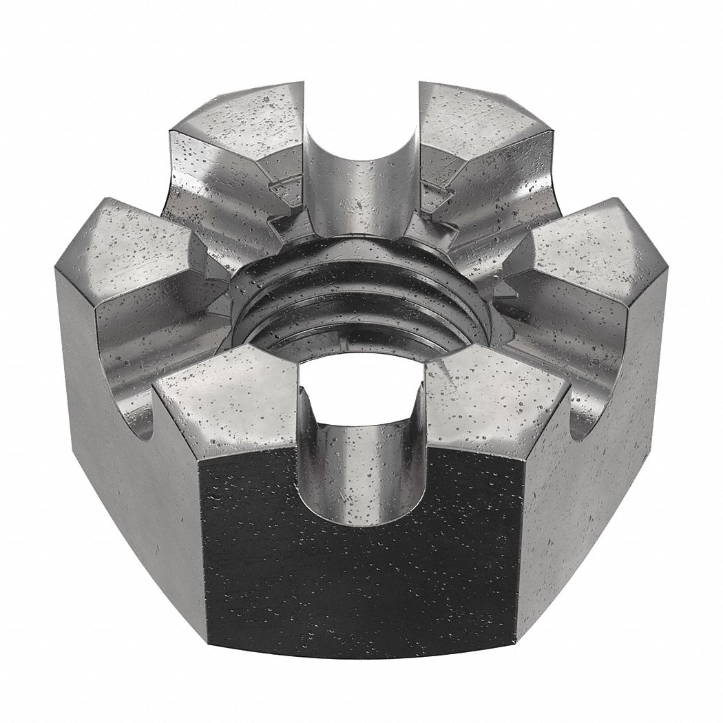 Slotted Castle, 5/8"-11 Thread Size, Castle Nut - 41UA07|U12040.062. ...