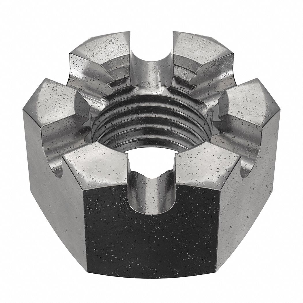 Slotted Castle, Heavy Hex, Castle Nut - 41UA11|U12040.125.0001 - Grainger