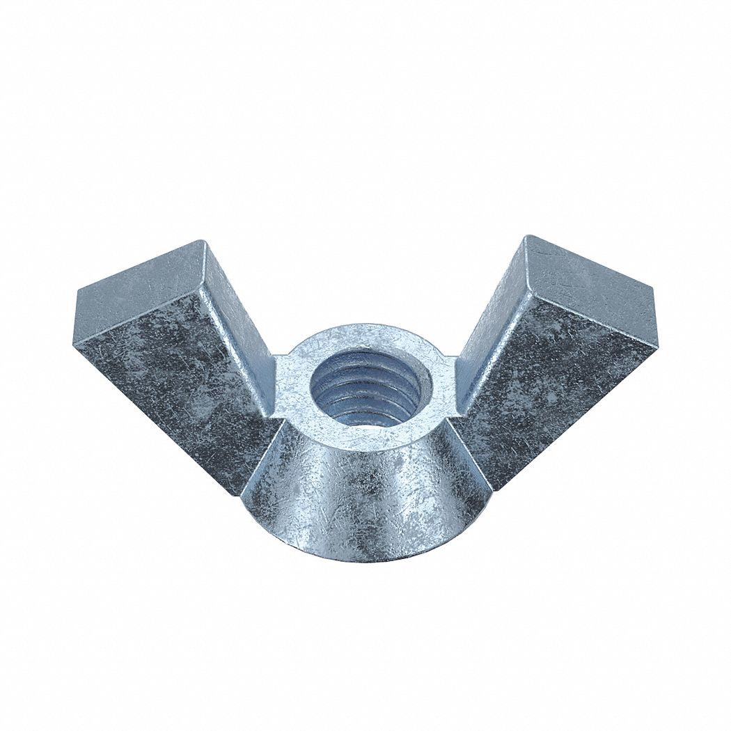 7/16"-14 Thread Size, Steel, Wing Nut - 41VA26|U16250.043.0001 - Grainger