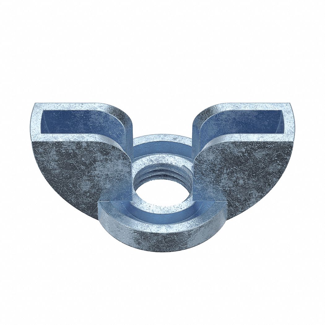 1/4"-20 Thread Size, Steel, Wing Nut - 41VA37|U16260.025.0001 - Grainger