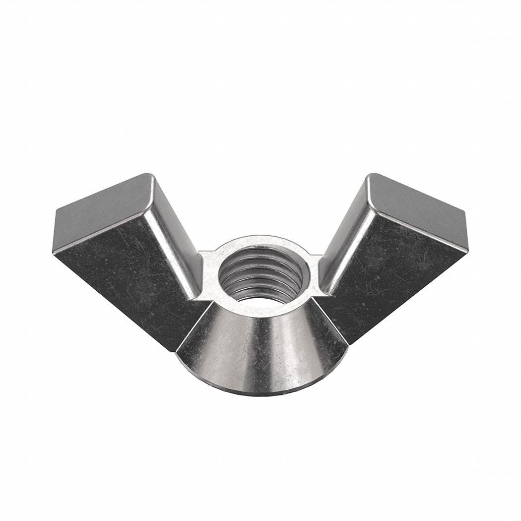 1/4"-28 Thread Size, Stainless Steel, Wing Nut - 41VA63|U51811.025.0001 ...