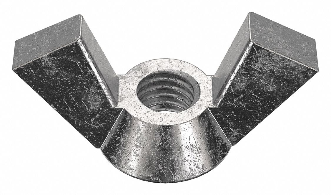 7/16"-14 Thread Size, Stainless Steel, Wing Nut - 41VA70|U55810.043. ...