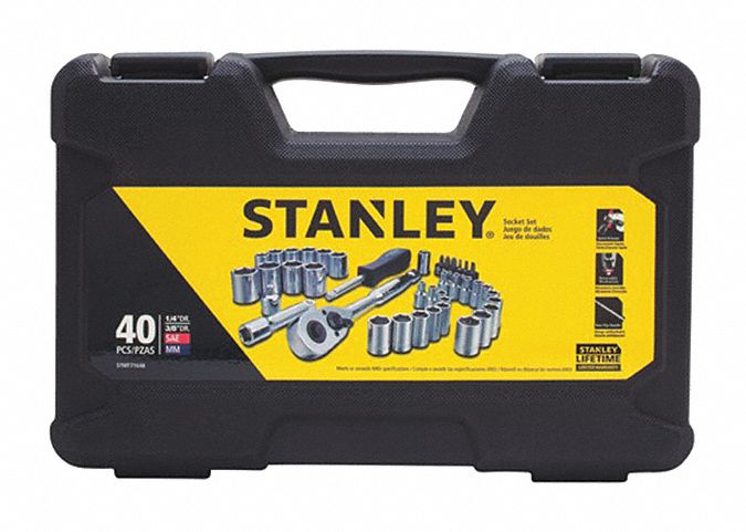 STANLEY, 40 Piece, Socket Set,40 pcs. - 41VE14|STMT71648 - Grainger