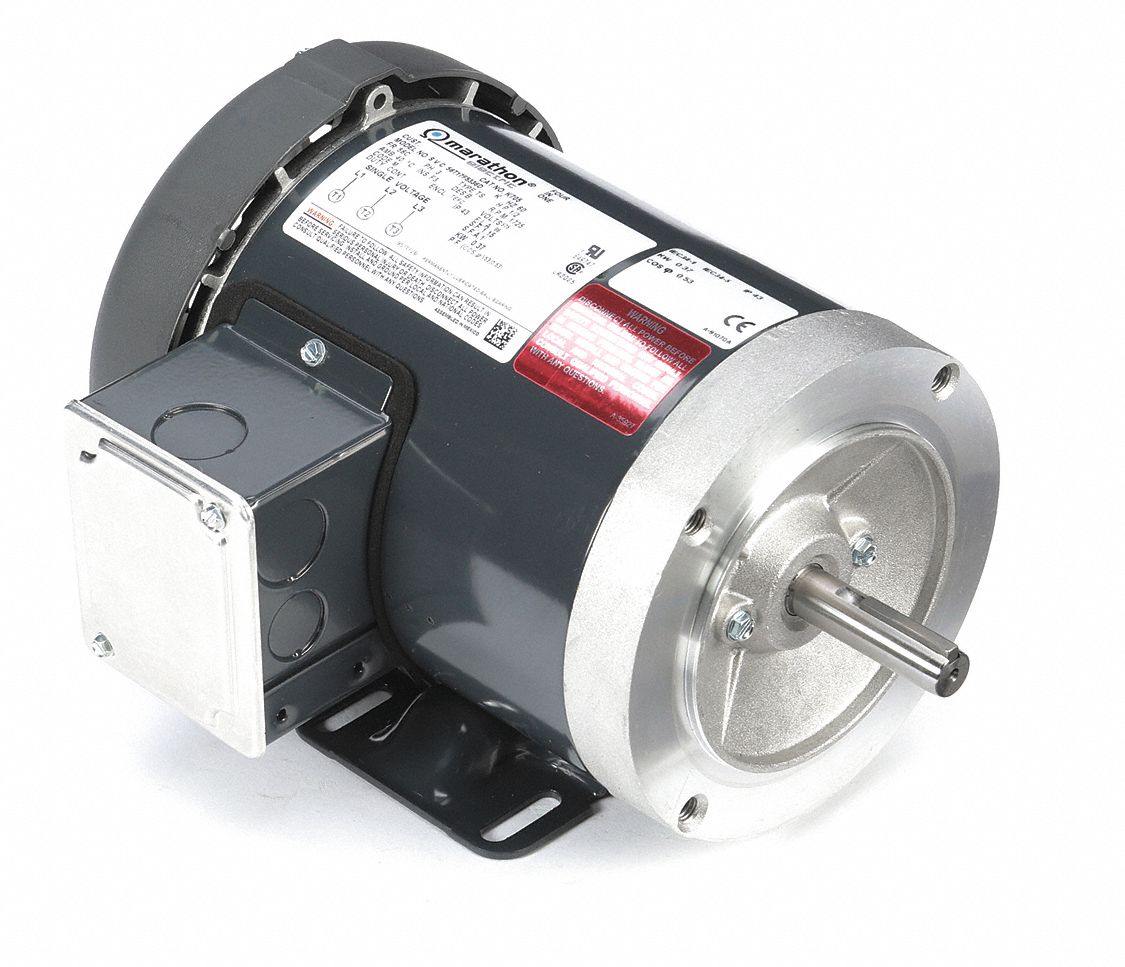 MARATHON MOTORS, Totally Enclosed Fan Cooled, C-Face/Rigid Base Mount ...