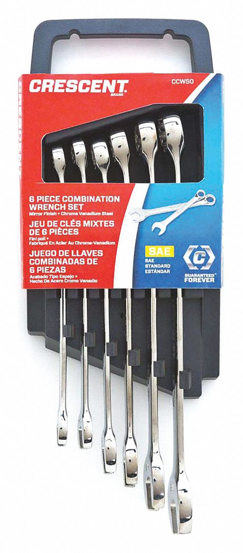 Combination Wrench Set,6 pc.,SAE - Grainger