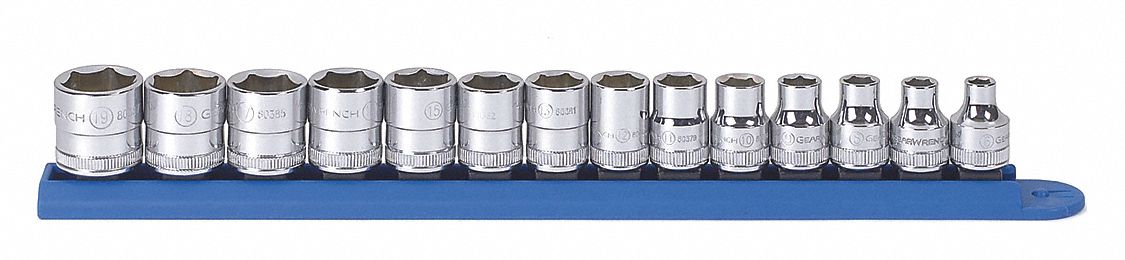 Metric Standard Socket Set,14 Pc. - Grainger