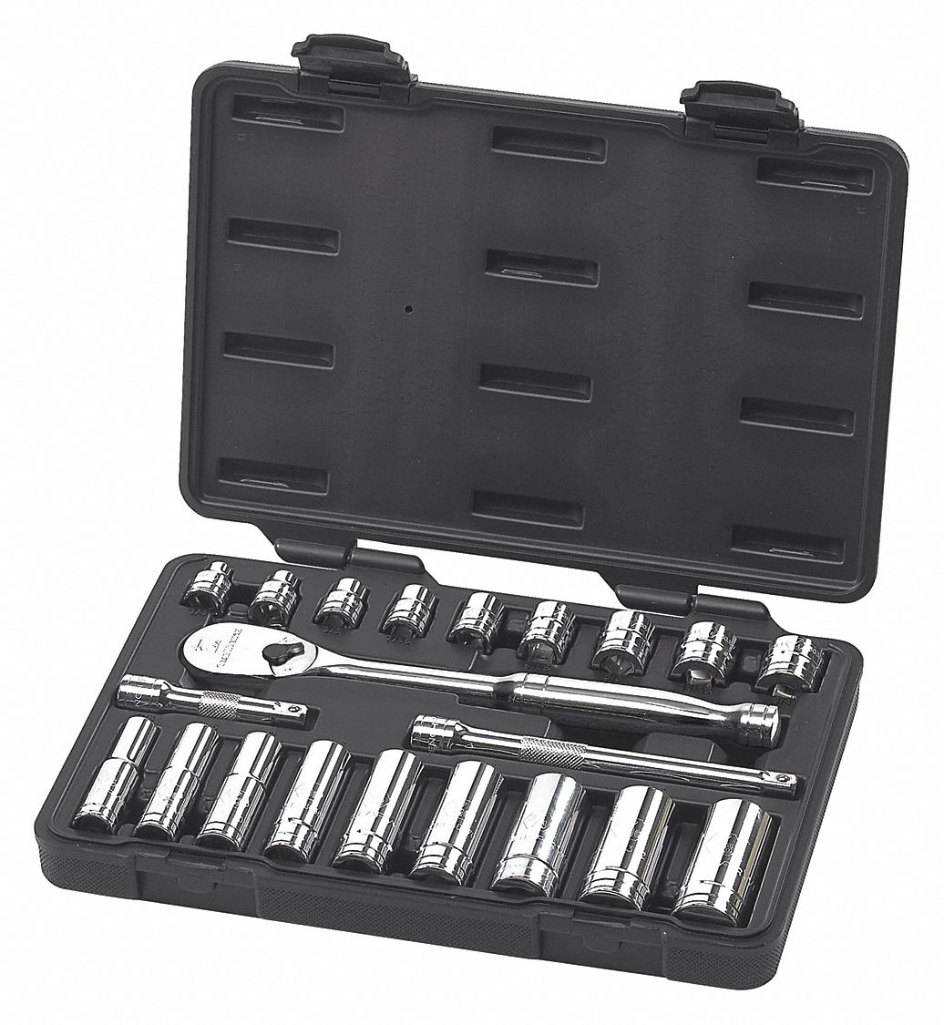 GEARWRENCH, SAE Socket Set,21 pc.,3/8in Drive - 41XJ67|80557 - Grainger