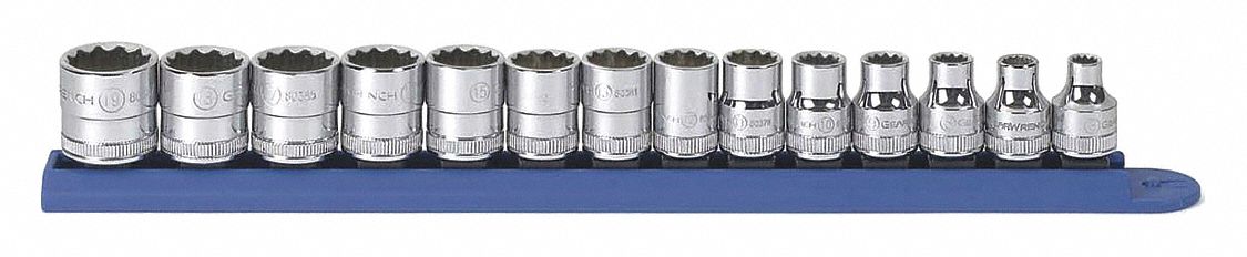 GEARWRENCH, 14 Piece, SAE Socket Set,11 pc.,3/8in Drive 12 pt. - 41XJ68 ...