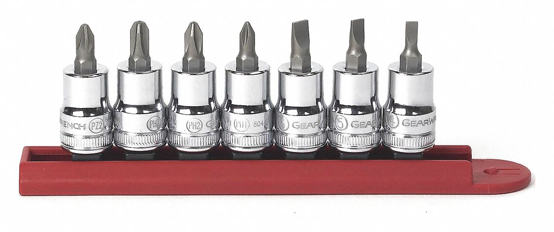 Screwdriver Bit Socket Set,7 pc. - Grainger