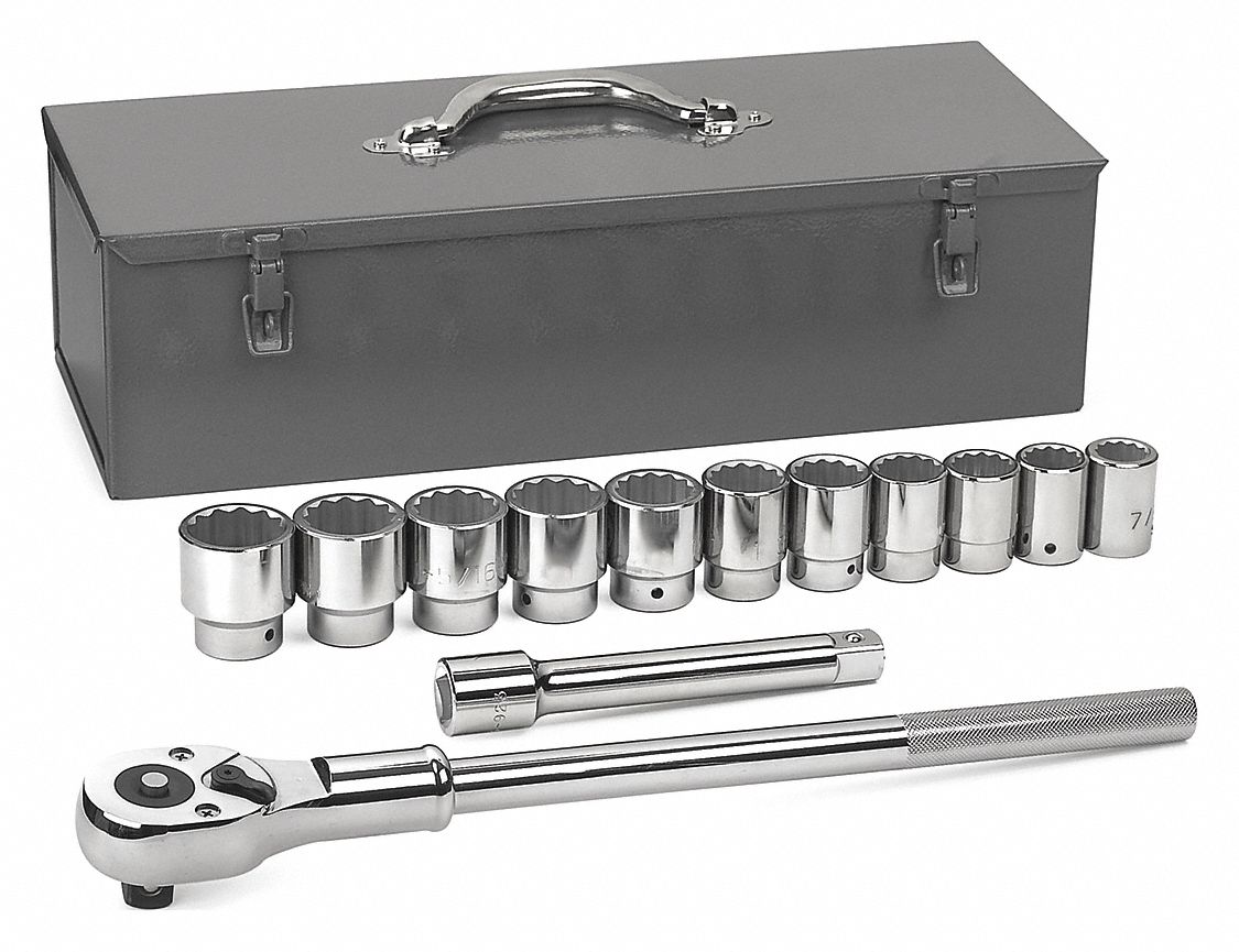 GEARWRENCH, Not Tether Capable, Socket,drive 12 Pt.,13 Pc.,3/4 In ...