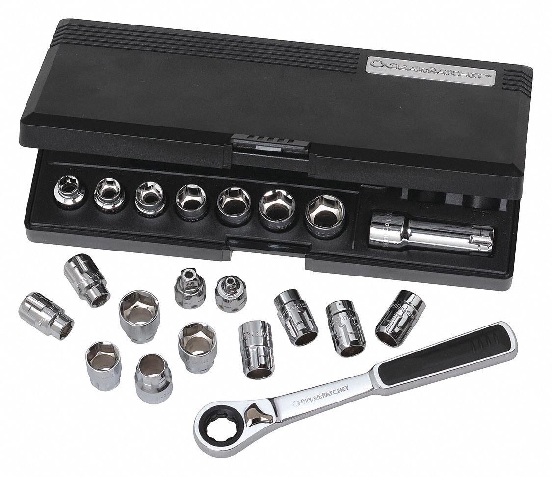Metric Pass-Thru Socket Set,21 Pc. - Grainger
