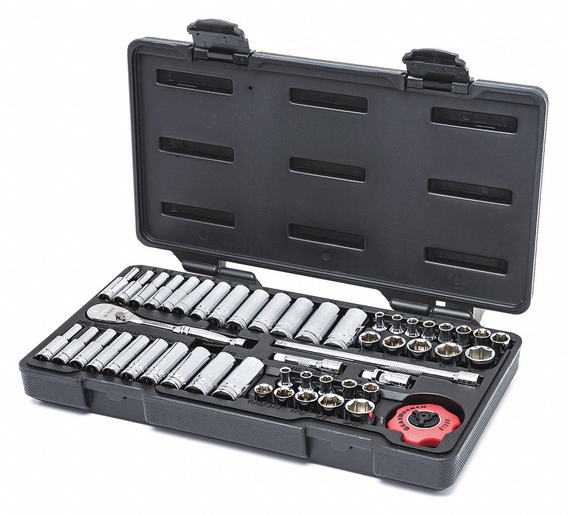 GEARWRENCH, Socket Set51 Pc.,1/4in Drive, 6 Pt. - 41XT19|80300 - Grainger