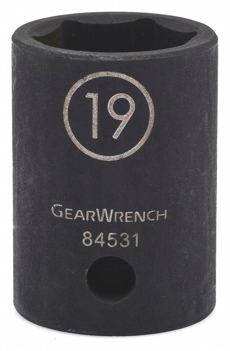 Standard Impact Socket,1/2in Dr 6pt,23mm - Grainger