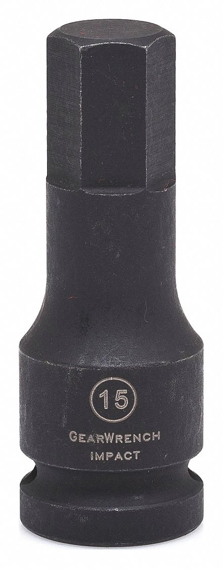 GEARWRENCH, Drive Impact Hex Socket, 1/2in, 13mm, Drive Impact Hex ...