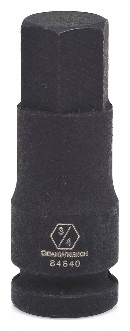 GEARWRENCH, Drive Impact Hex Socket, 1/2in, 11/16in, Drive Impact Hex ...
