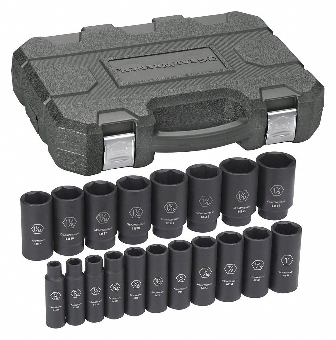 GEARWRENCH SOCKET SET DEEP IMPACT,19PC,1/2DR - Impact Socket Sets ...