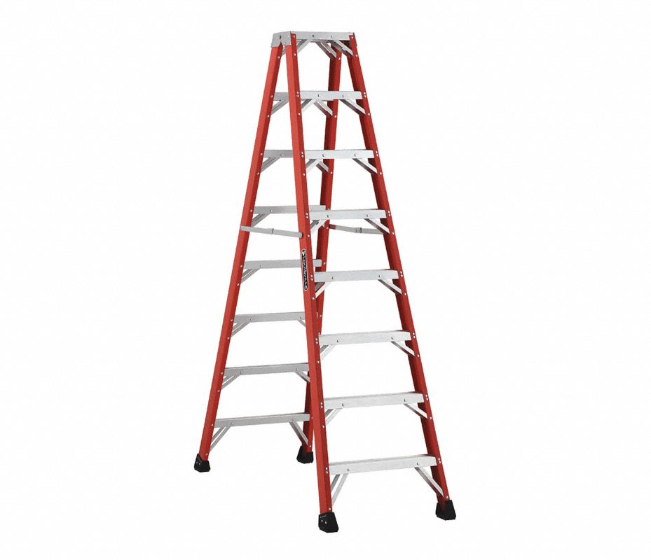 LOUISVILLE Escalera de Tijera Doble Fibra de Vidrio Capacidad de 375 lb ...