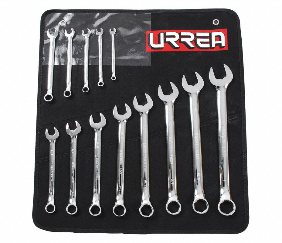URREA Juego de Llaves Combinadas 13 herramientas Acero Cromo Vanadio 5" , 5-9/16" , 6" , 6-9/16 ...