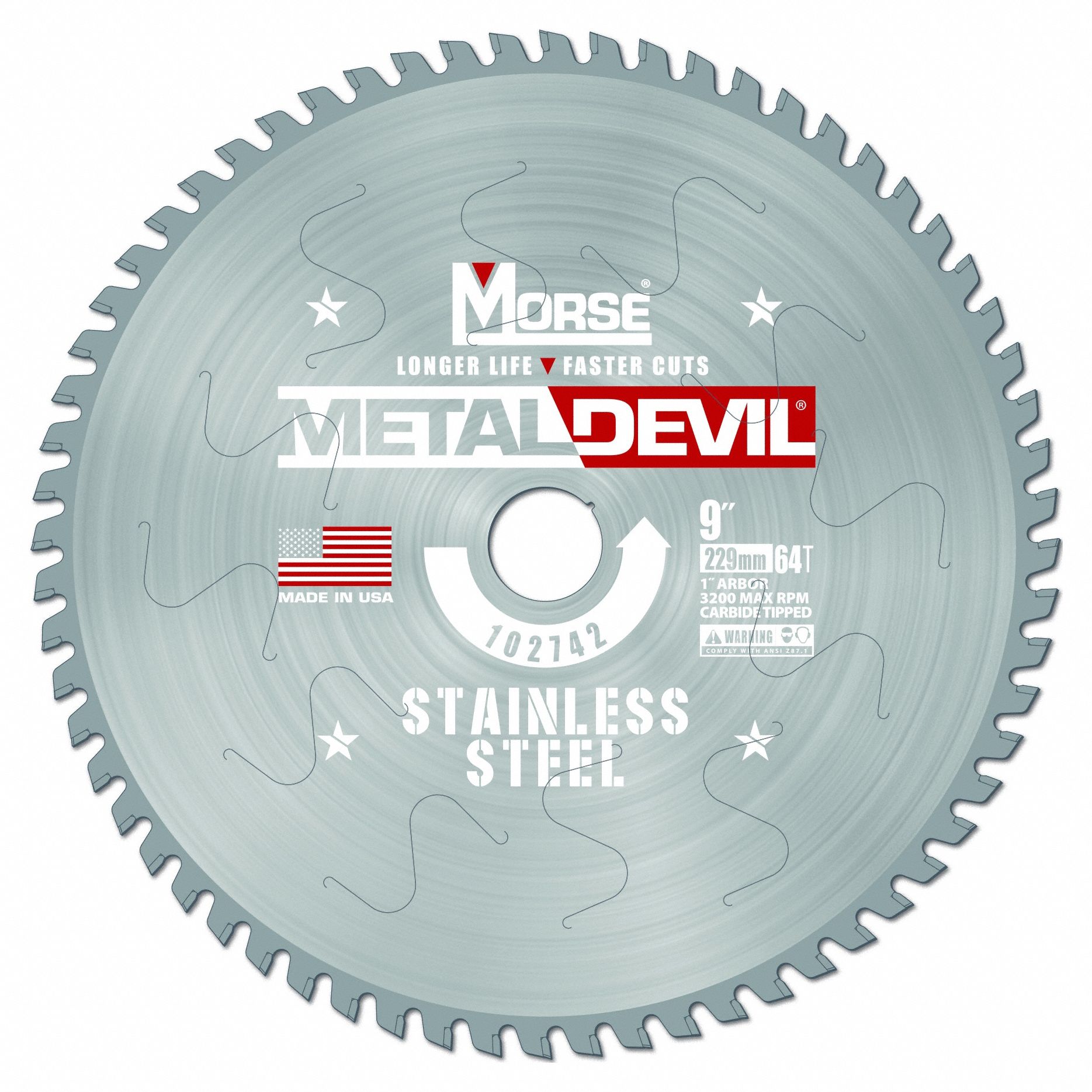 MORSE, 9 in Blade Dia., 64 Teeth, Circular Saw Blade - 817GP5|102742 ...
