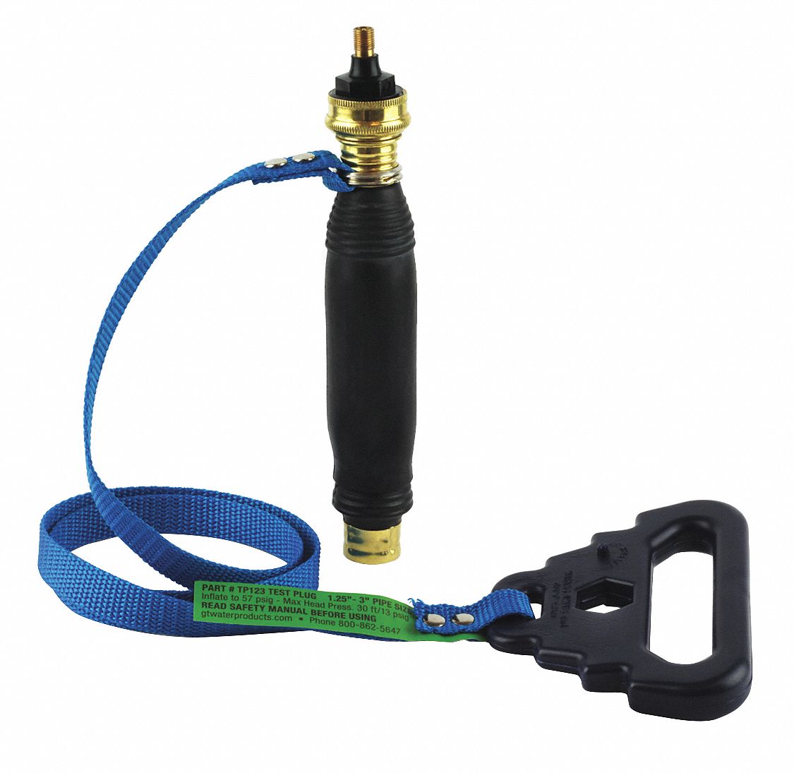 SAFE-T-SEAL, For 1 1/4 in – 3 in Pipe, Handle and Strap Tether, Test ...