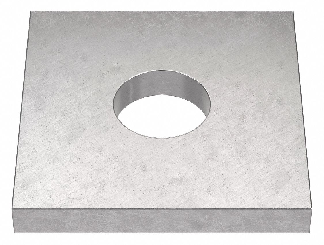 Stainless Steel, Plain, Square Washer - 420P86|Z8753-188 - Grainger