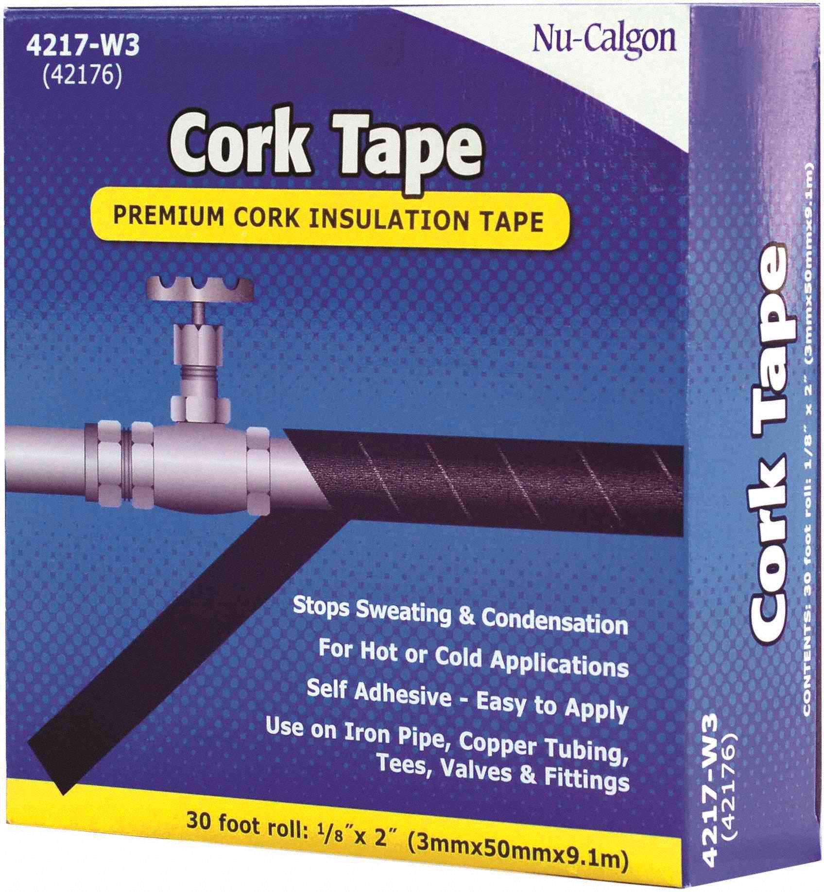NU-CALGON, Cork, 30 ft Overall Lg, Cork Tape - 809N59|4217-W3 - Grainger