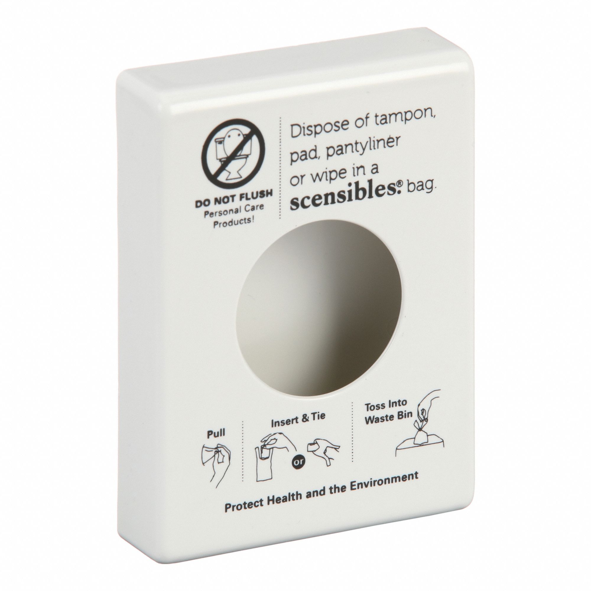 HOSPECO, 3 3/4 in Overall Wd, 5 1/4 in Overall Ht, Sanitary Napkin ...