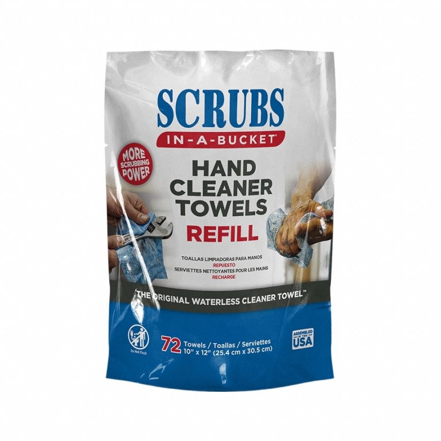 SCRUBS, Packet, 72 Wipes per Container, Hand Cleaning Towels - 833V33 ...