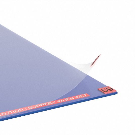 25 in x 45 in Sheet Size (WxL), 1.2 mil Sheet Thick, Tacky Floor Mat ...