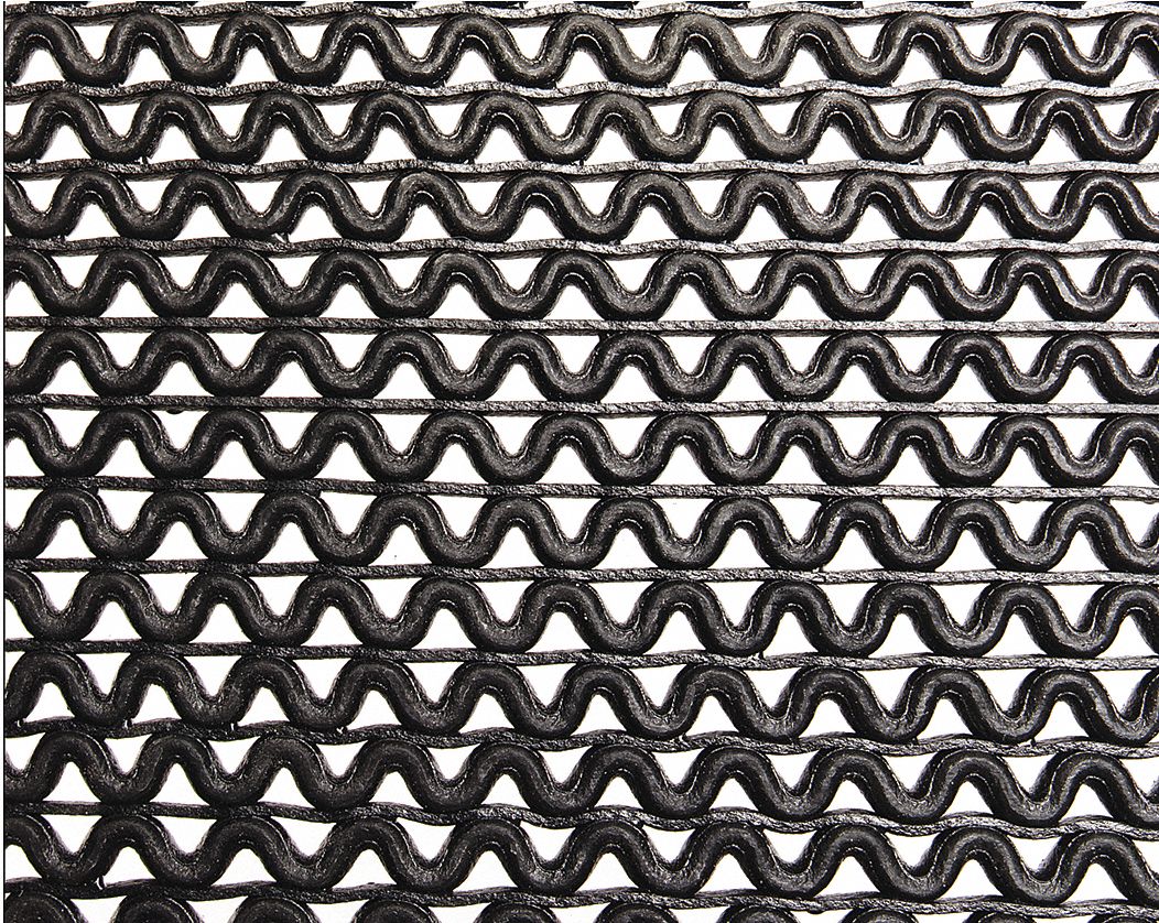 3M Antifatigue Mat: 3 ft x 10 ft, 12 mm Thick, Z-Web, Black, Vinyl ...