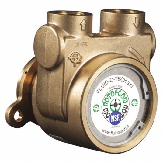 FLUID-O-TECH, Brass, 200 gph Max. Flow Rate, Rotary Vane Pump - 423J93 ...