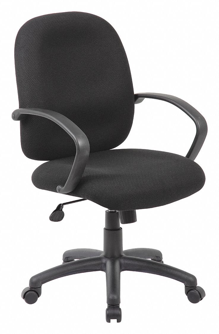 BOSS, Black, Fabric Material, Office Chair - 423L84|B500-BK - Grainger