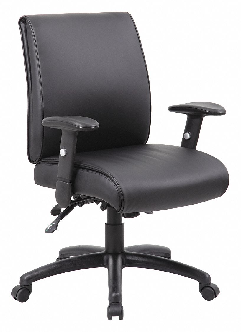 Executive Chair, Executive Chair, Black, Vinyl, 19 in to 22 in Nominal ...