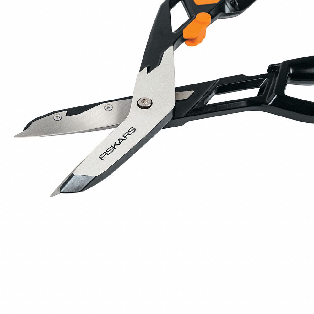 FISKARS Metal Cutting Snip: Left/Right/Straight, 13 in Overall Lg, 3 1/ ...