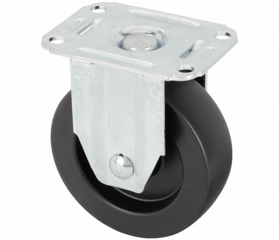 APPROVED VENDOR Rueda Estándar Placa,Negro,70 Shore D - Ruedas con ...